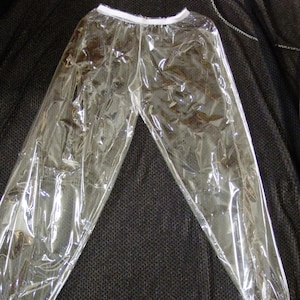 Transparent PVC Trousers - Glass Clear Jogging Bottoms in 3 Sizes for ...