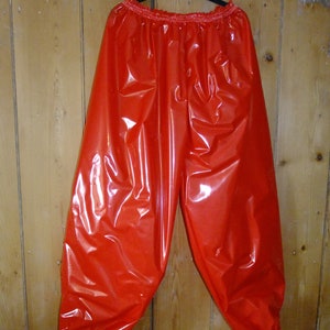 Shiny Red PVC Joggers: Elasticated Unisex Vinyl Pants - Etsy