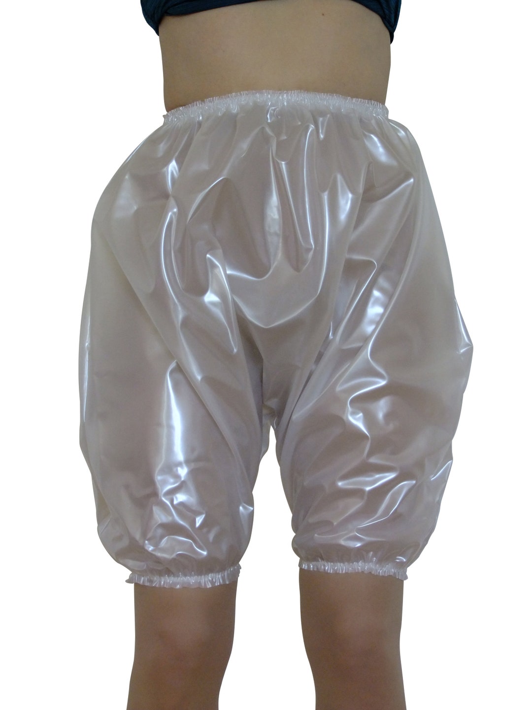PVC Bloomer Style Underwear: Pearly White Shiny Vinyl, L/xl-xxl/xxxl ...