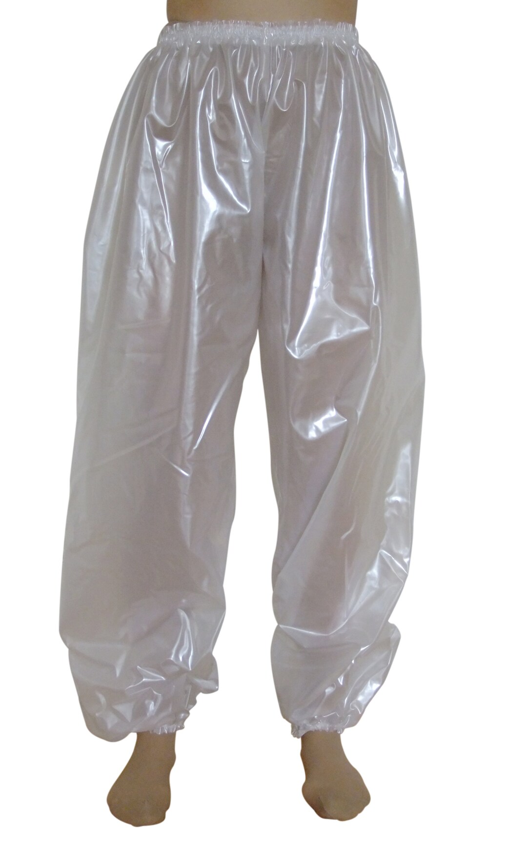 PVC Trousers Shiny Black or Semi Clear White Pants Joggers Jogging ...