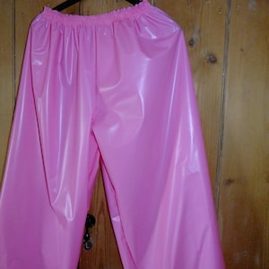 PVC Trousers Sissy Pink Plastic Joggers Jogging Bottoms Pull on ...
