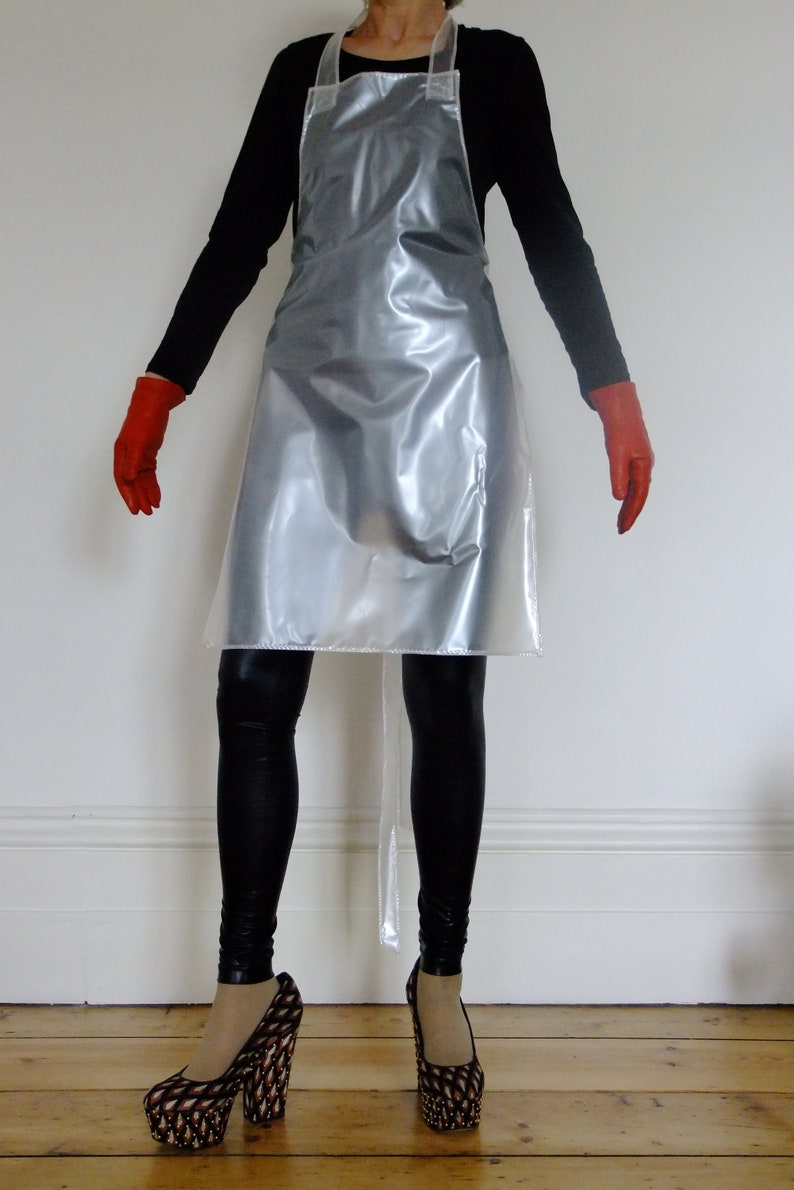 Tablier en PVC brillant plastique blanc nacré semi-clair | Etsy