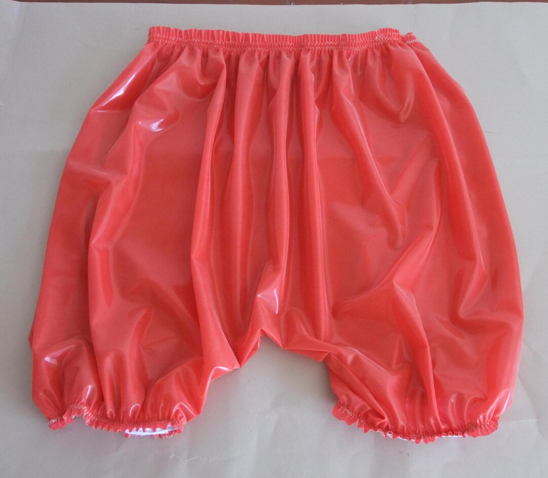 Latex Panties Full Rubber Knickers Old Style Undies Bloomers Red Pants ...