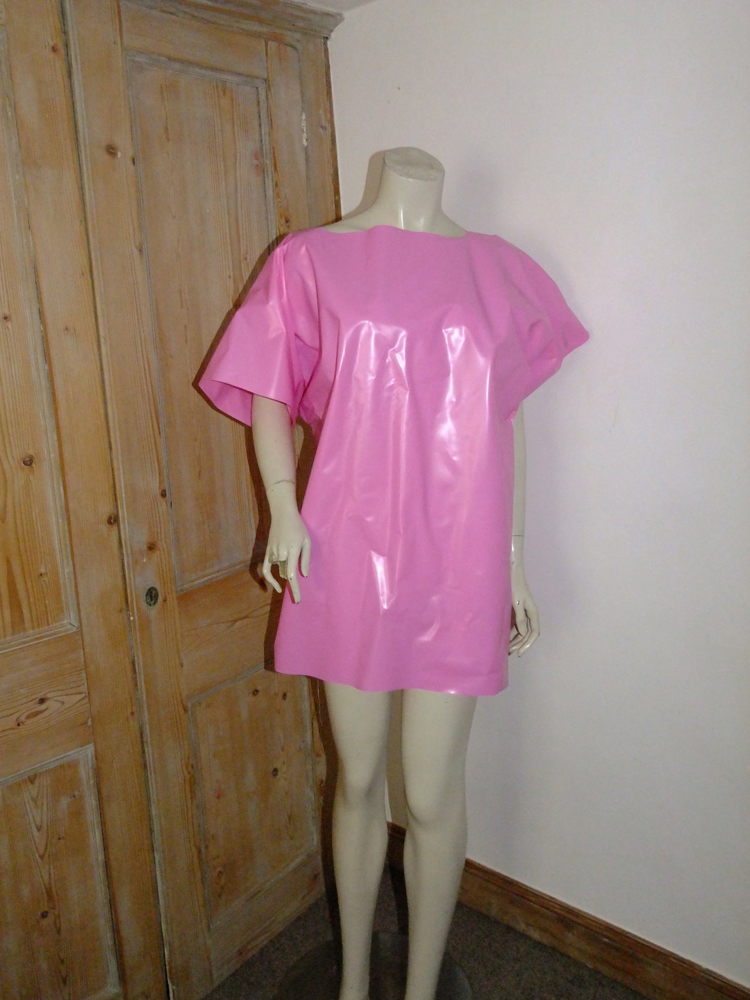 Sissy Pink PVC Top Tee T Shirt in Bubblegum Plastic. Unlined Noisy ...