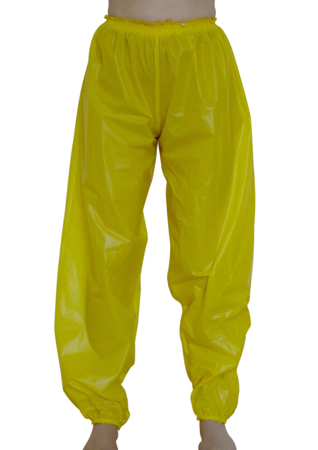 PVC Trousers (jogging Bottoms, Joggers, Pants) Bright Yellow, 3 Sizes ...