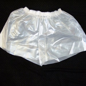 PVC Boxers / Shorts, Shiny, Pearly White, Semi Clear / See Thru Plastic ...