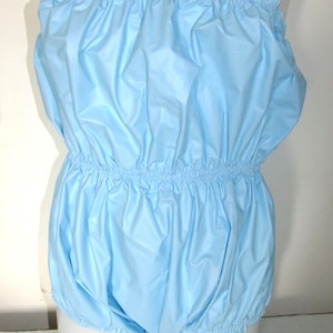PVC Play Suit Blue Vinyl Playsuit Plastic Romper Diaper Cover Sissy ...