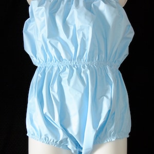 PVC Play Suit Blue Vinyl Playsuit Plastic Romper Diaper Cover Sissy ...