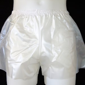 PVC Boxers / Shorts, Shiny, Pearly White, Semi Clear / See Thru Plastic ...