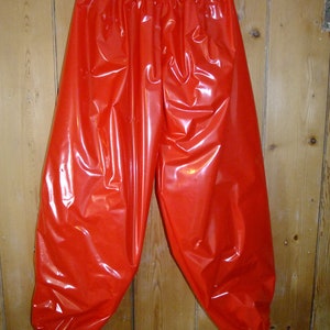 Shiny Red PVC Joggers: Elasticated Unisex Vinyl Pants - Etsy