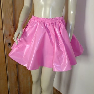 Satin Pink PVC Skirt Plastic Mini Skater Roleplay Vinyl - Etsy