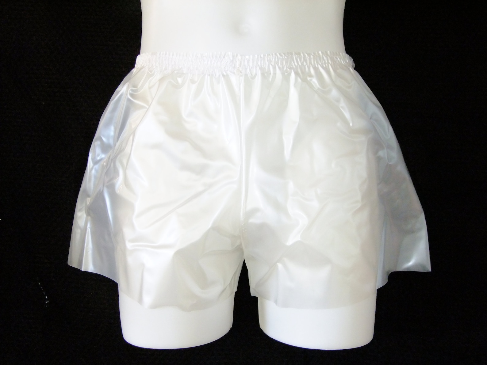 PVC Boxers / Shorts, Shiny, Pearly White, Semi Clear / See Thru Plastic ...