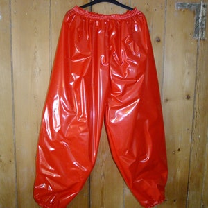 Shiny Red PVC Joggers: Elasticated Unisex Vinyl Pants - Etsy