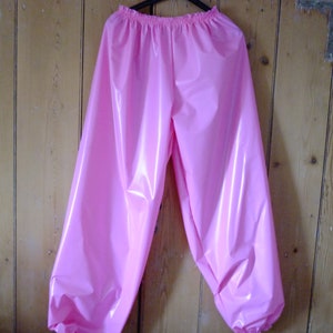 PVC Trousers Sissy Pink Plastic Joggers Jogging Bottoms Pull on ...