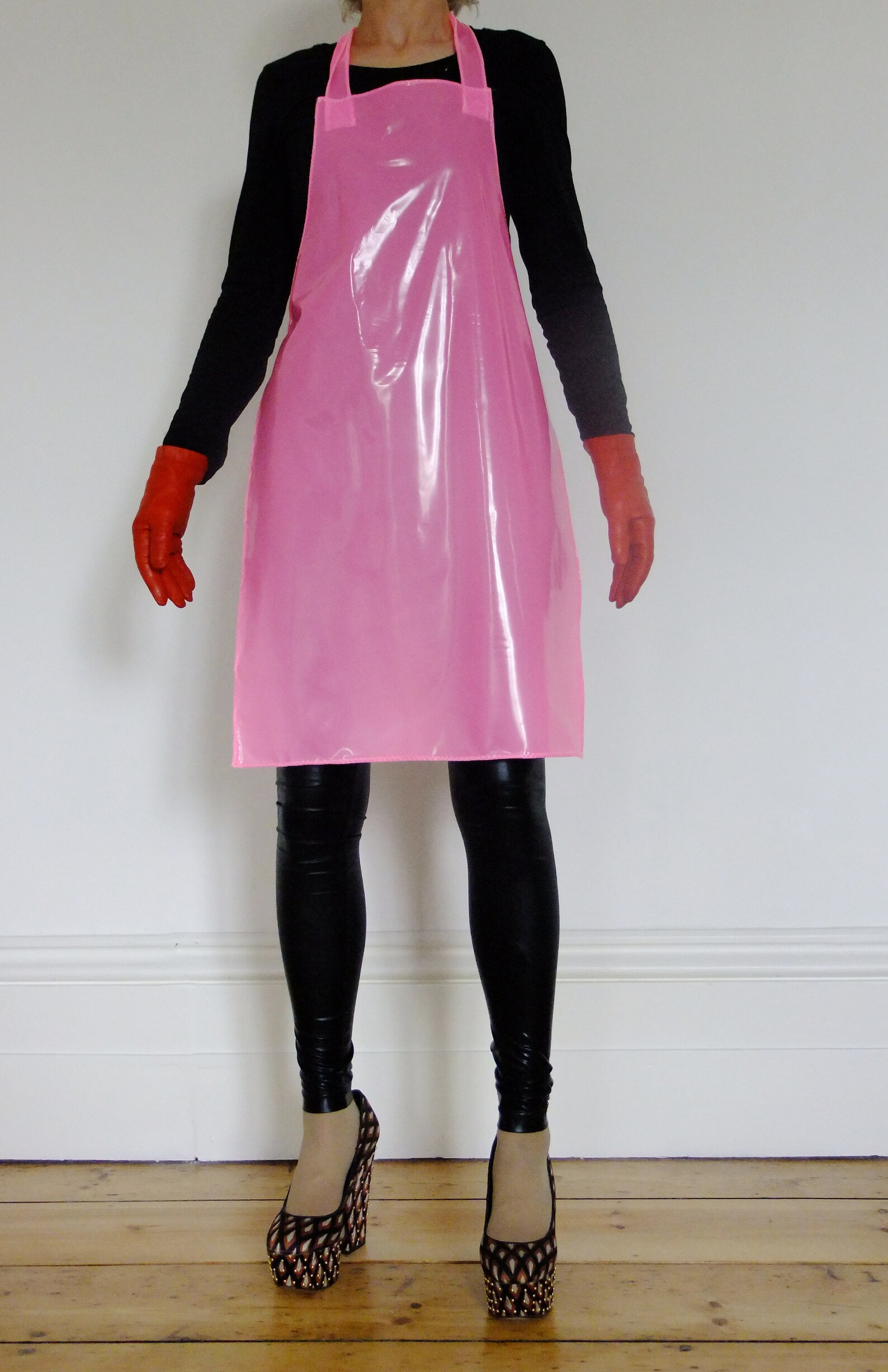Shiny PVC Apron Shiny Hot Pink Plastic Unisex Style One | Etsy