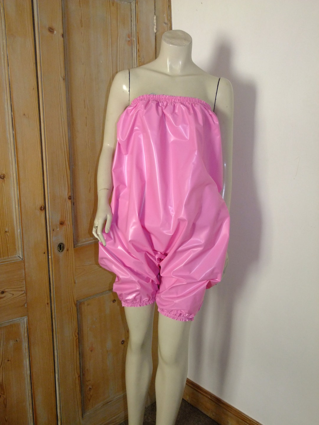 Pink PVC All-in-1 Bloomers pants/knickers. Baggy Diaper Cover Play Suit ...