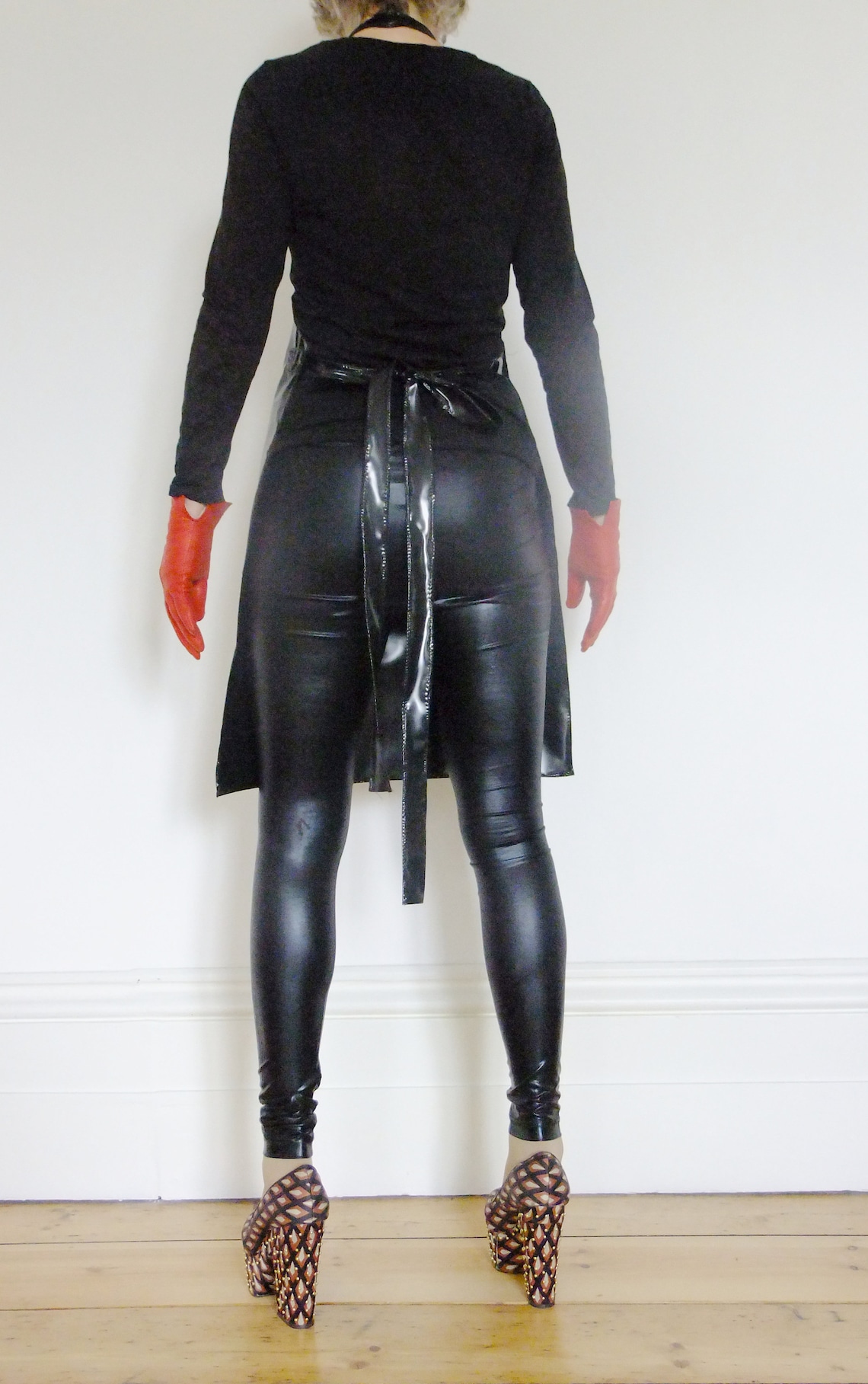 Shiny Black PVC Apron Pinny Pinnie Overall Plastic Kitchen - Etsy