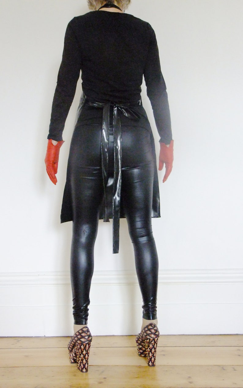 Shiny Black PVC Apron Pinny Pinnie Overall Plastic Kitchen - Etsy