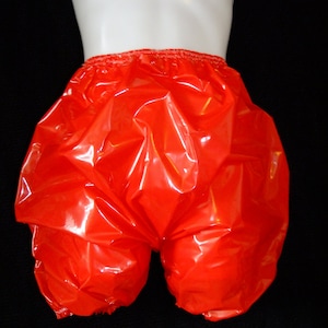 Shiny Red PVC Bloomers Underwear Plastic Pants Undies Briefs Long Leg ...