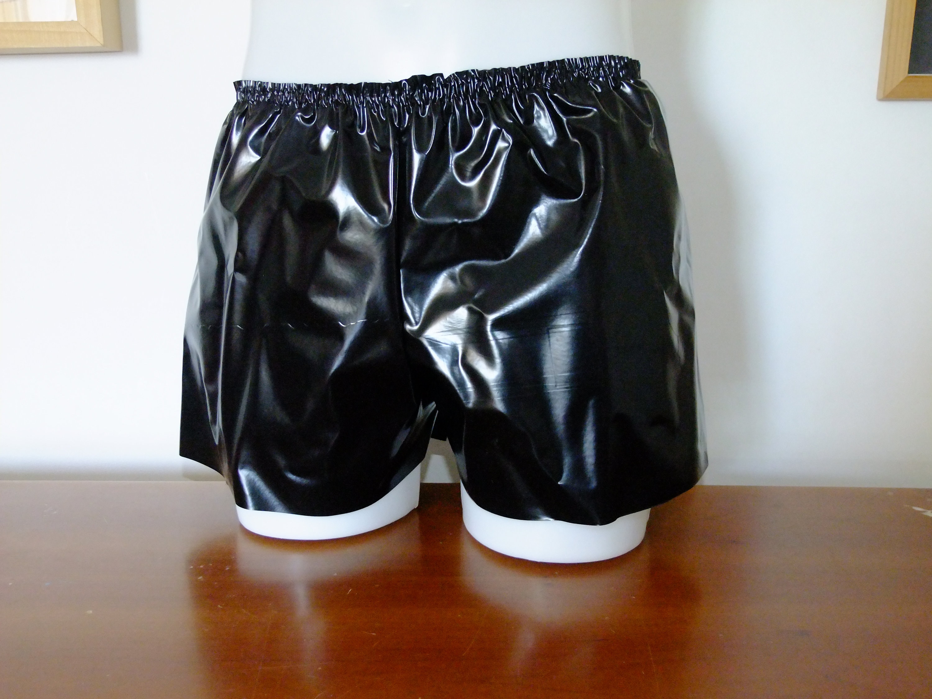 PVC Boxers / Shorts Glanzend Zwart Plastic Ondergoed Franse | Etsy