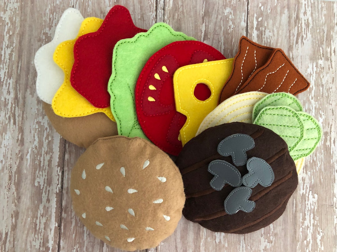 Felt Cheeseburger, Pretend Cheeseburger, Fake Cheeseburger, Pretend ...