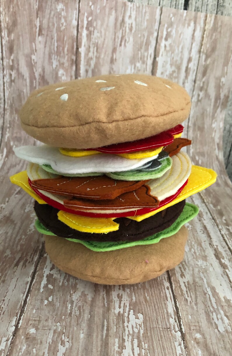 Felt Cheeseburger Pretend Cheeseburger Fake Cheeseburger - Etsy