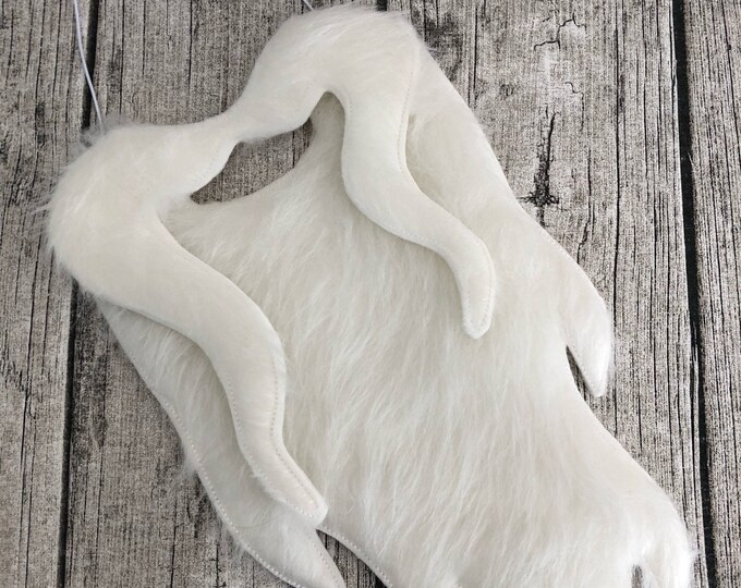 King Triton Beard, Pretend Triton Beard, Fake Fur Beard, White Fur ...