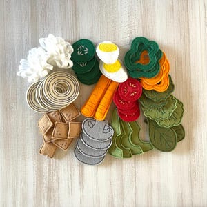 Felt Salad Set, Pretend Food, Felt Food, Play Restaurant Food, Play ...