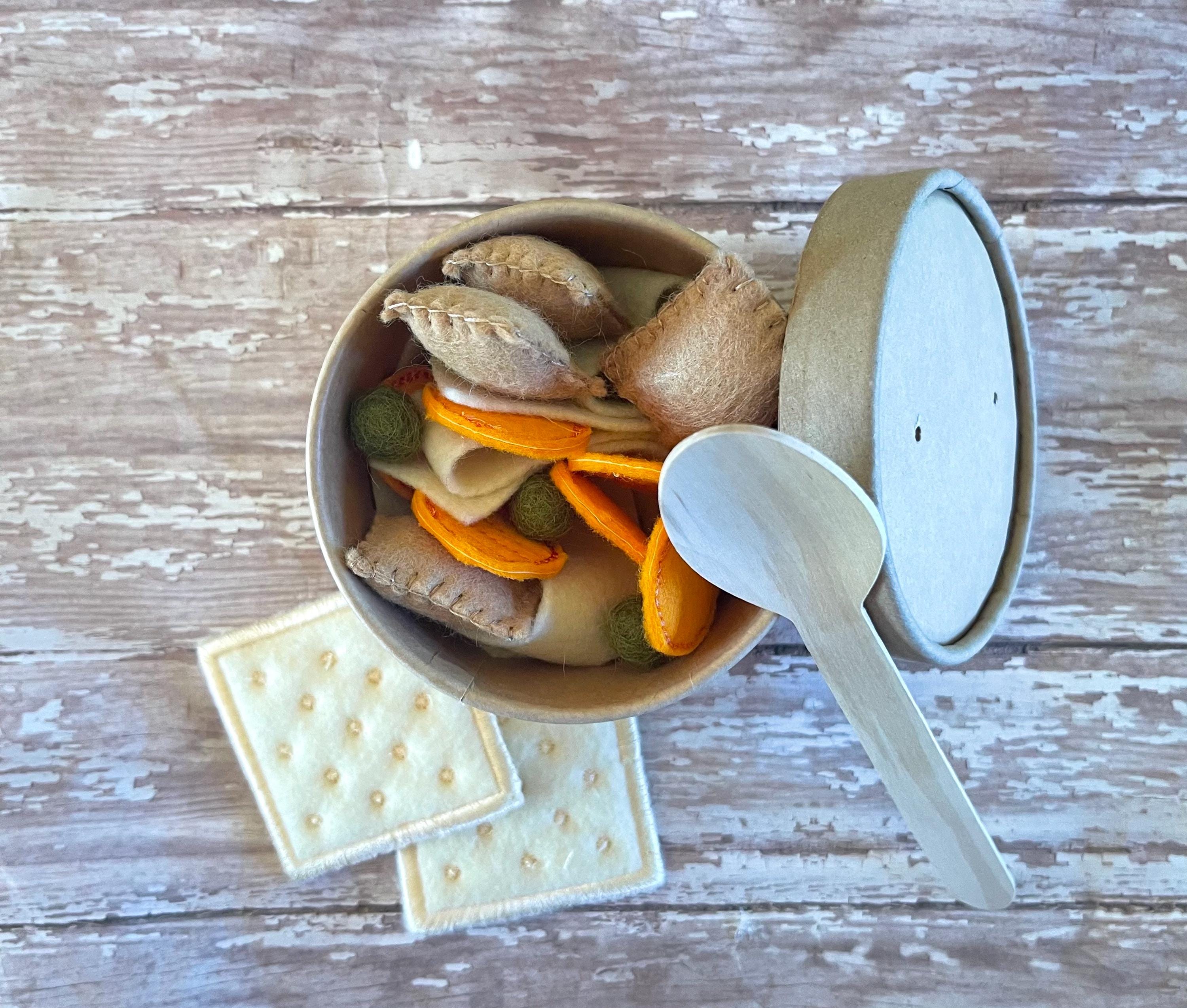 Felt Chicken Noodle Soup, Felt Peas, Felt Carrots, Pretend Food, Felt ...