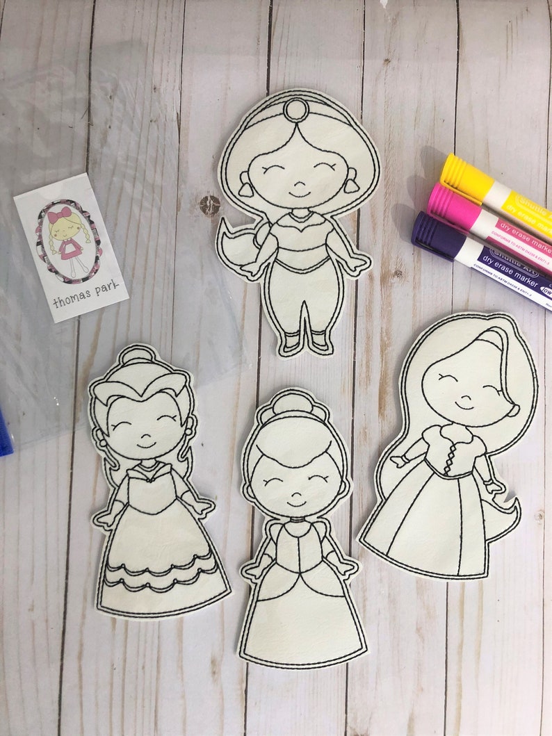Reusable Coloring Page Coloring Doll Dry Erase Coloring - Etsy