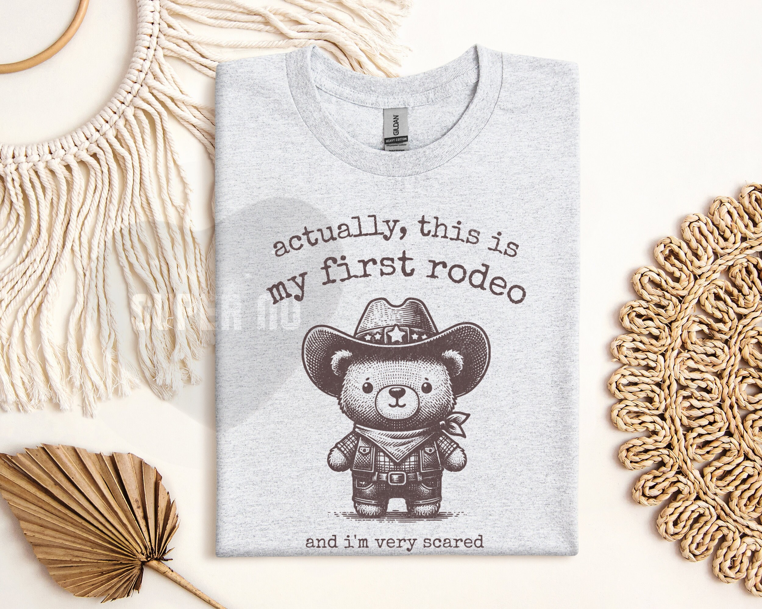 First Rodeo Teddy Bear Cowboy PNG, Retro Meme Graphic Printable, Funny ...