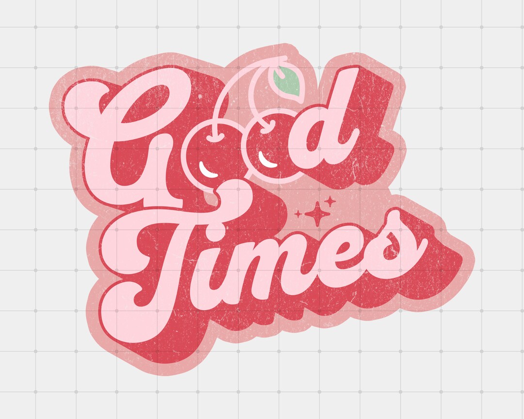 Good Times Cherries PNG, Retro Graphic Printable, Seventies T Shirt POD ...