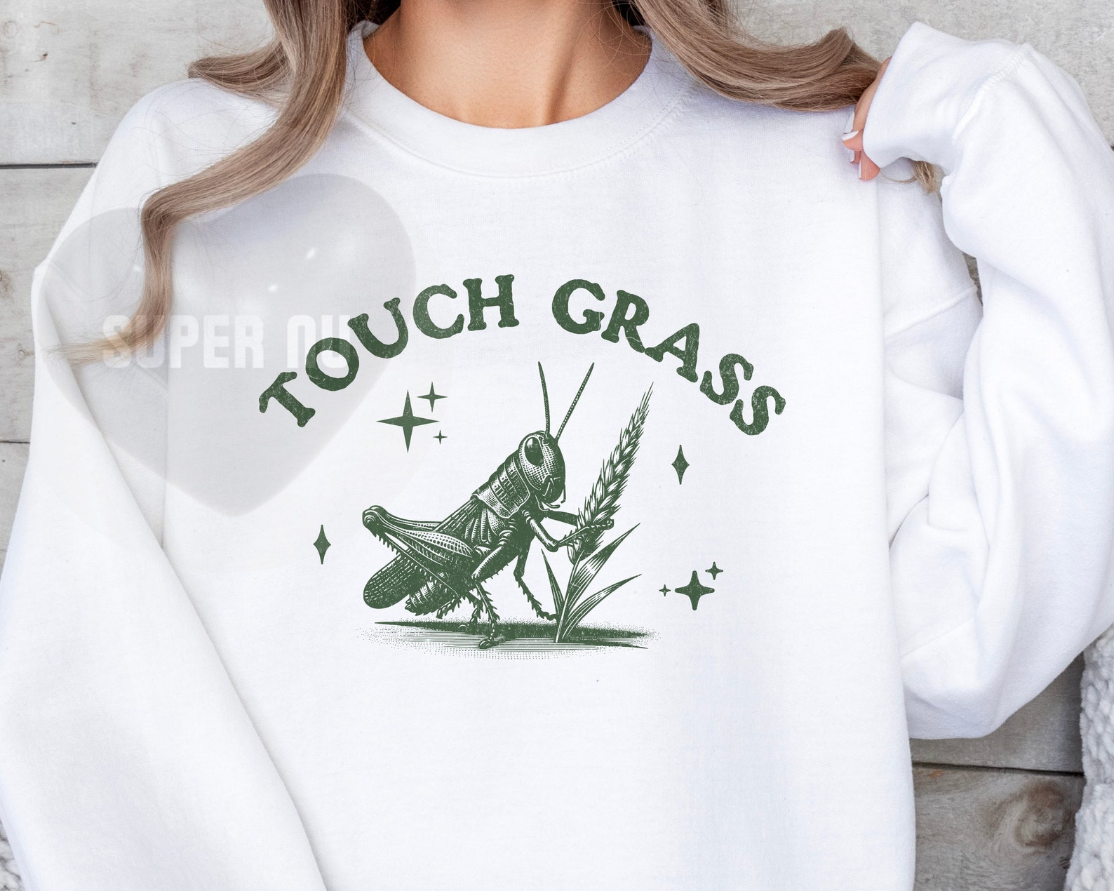 Touch Grass PNG, Funny Retro Illustration Meme Graphic Printable, POD ...