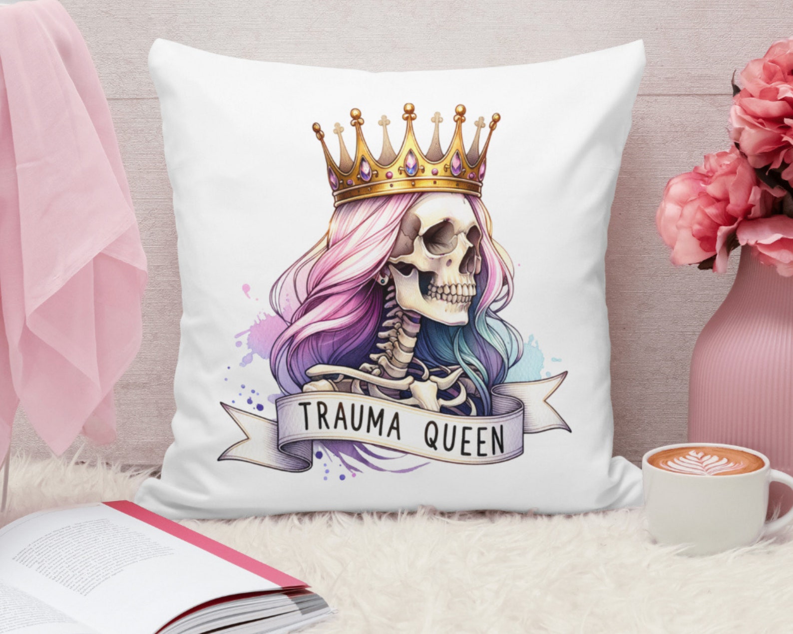 Trauma Queen PNG, Funny Retro Meme Graphic Printable, POD Design ...