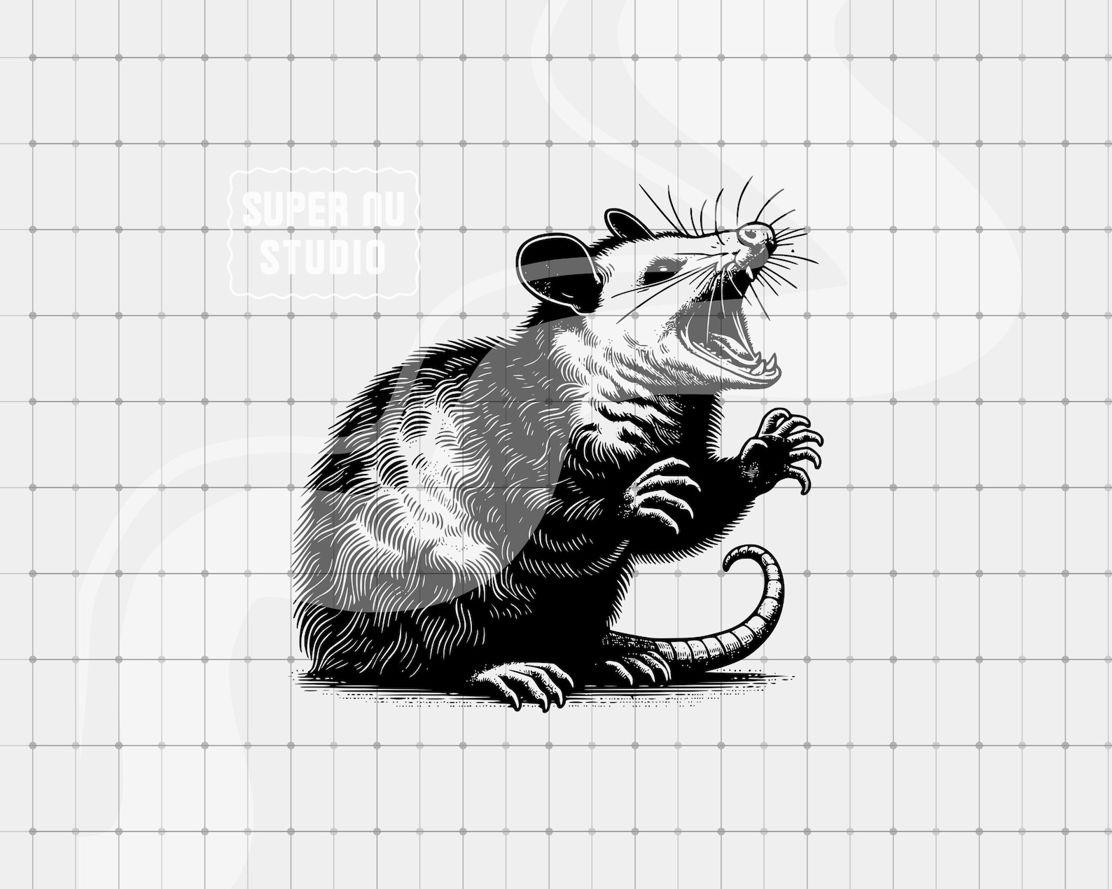Screaming Opossum PNG, Retro Digital Download, Funny Png, Trendy ...