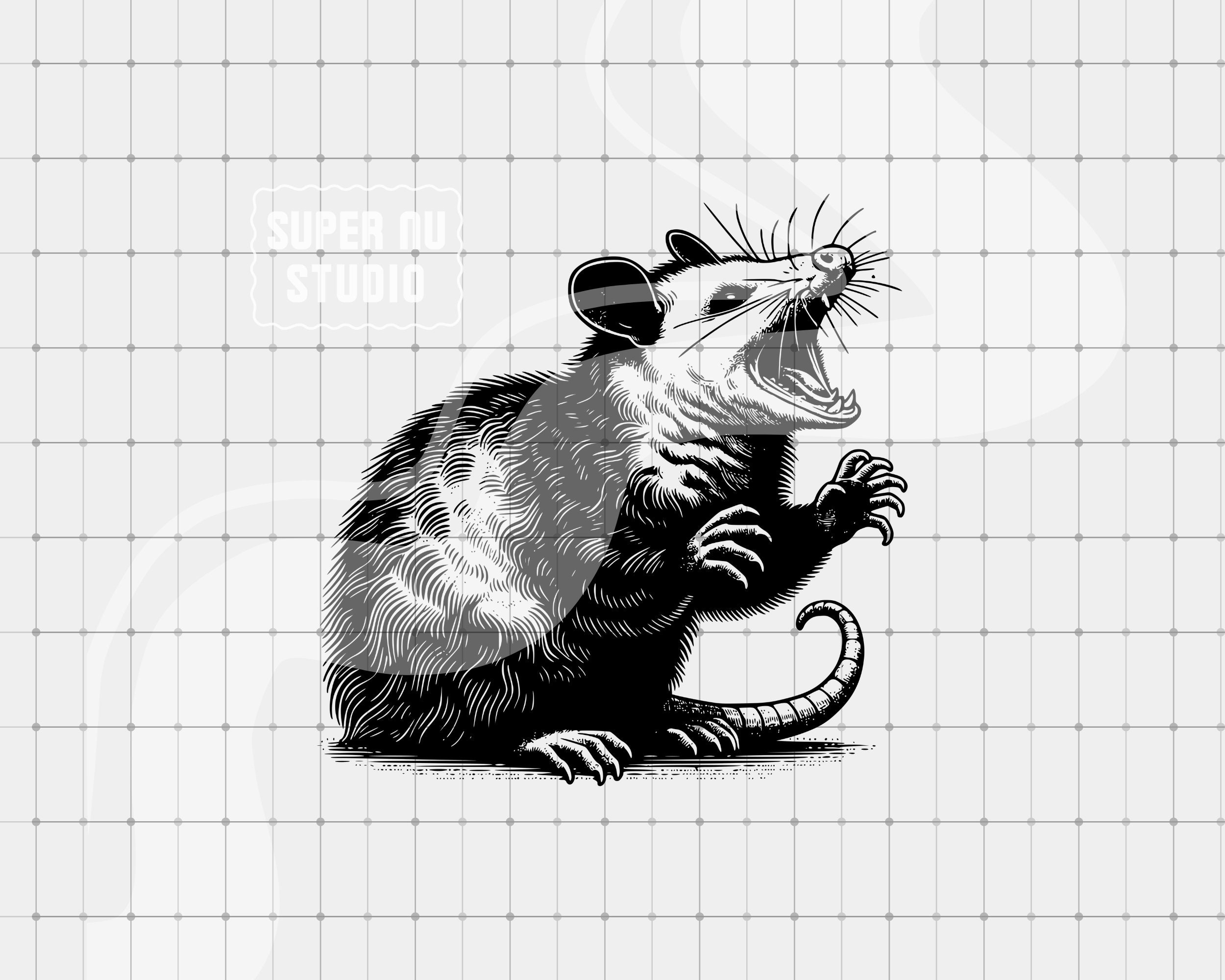 Screaming Opossum PNG, Retro Digital Download, Funny Png, Trendy ...
