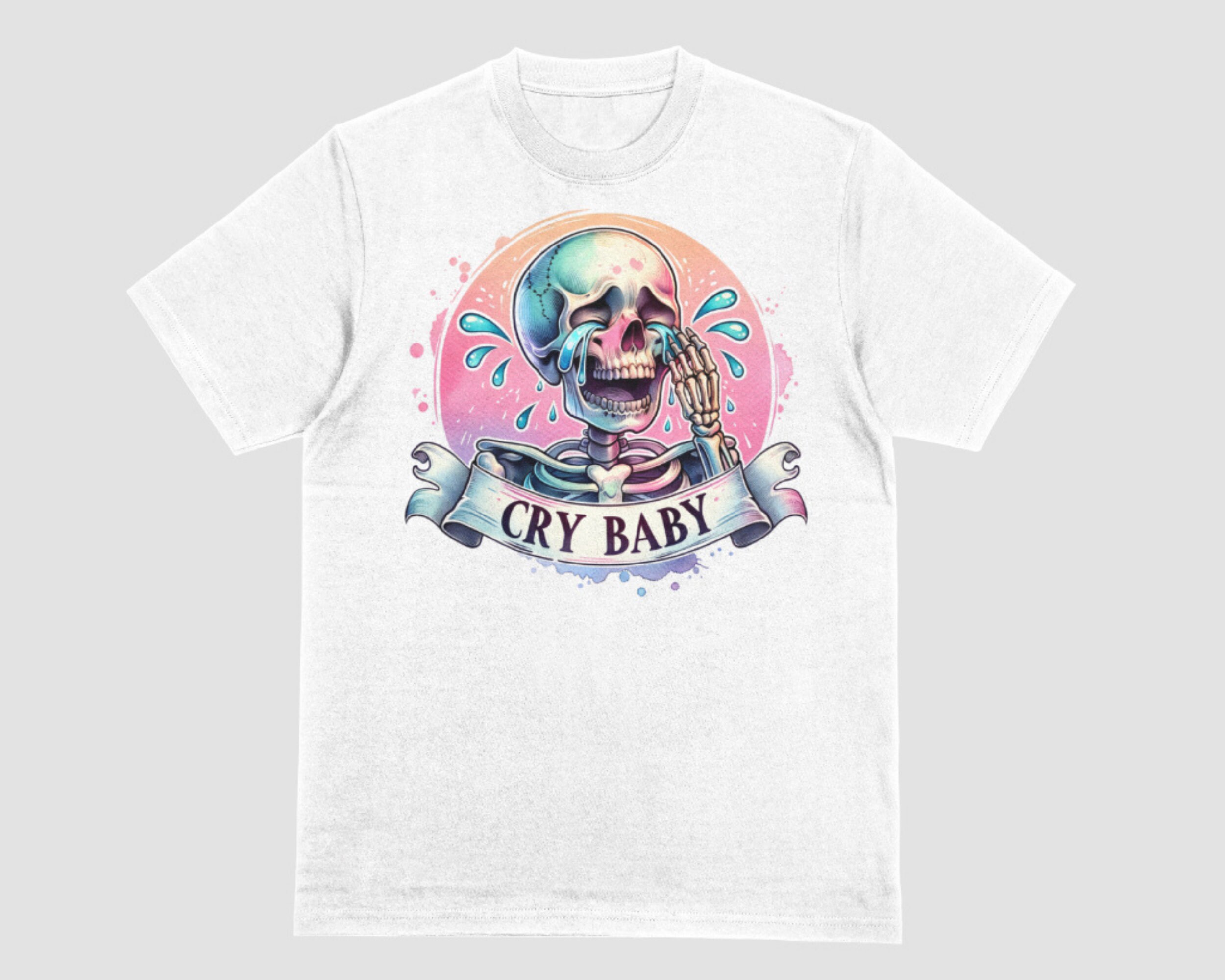 Cry Baby Skeleton PNG, Funny Retro Skeleton Meme Graphic Printable, POD ...