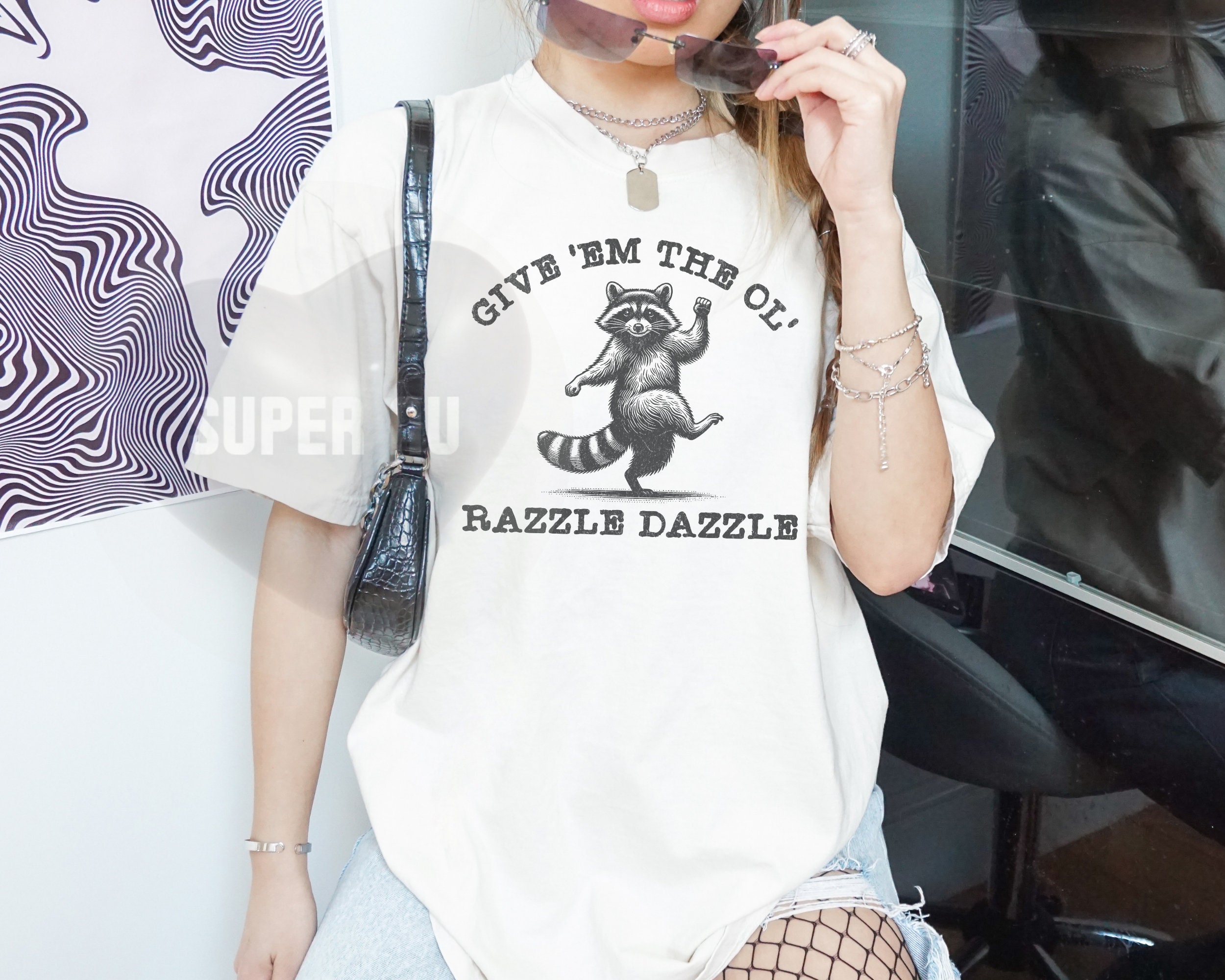 Give 'em the Ol' Razzle Dazzle PNG, Funny Retro Meme Graphic Printable ...