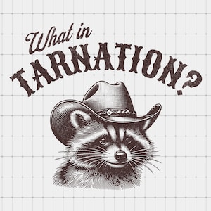 What in Tarnation Raccoon PNG, Funny Retro Meme Graphic Printable, POD ...
