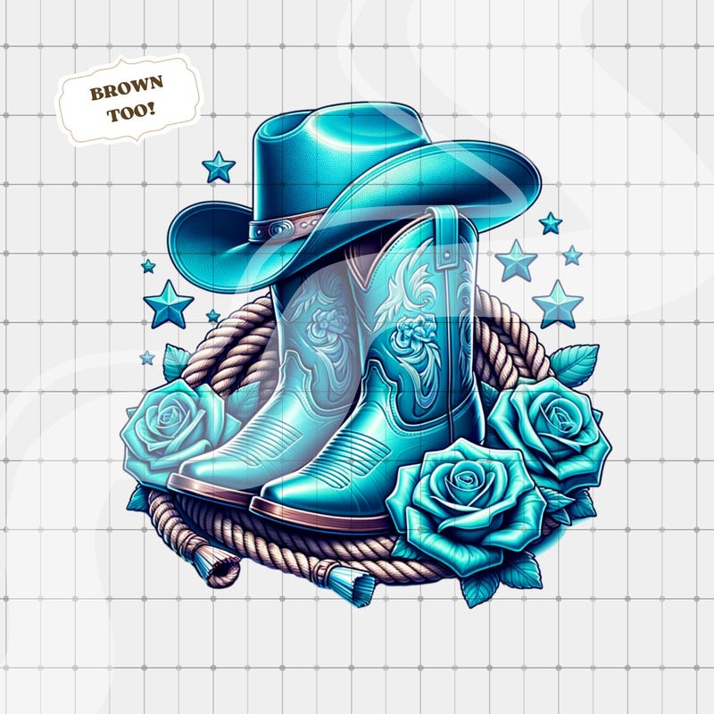 Turquoise Cowboy Boots - Etsy
