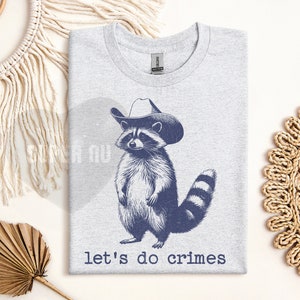 Let's Do Crimes Raccoon PNG, Funny Retro Meme Graphic Printable, POD ...