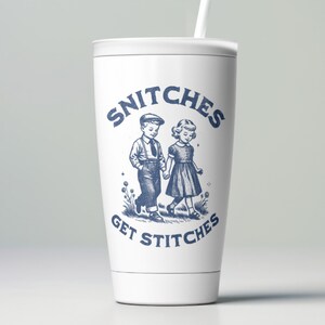 Snitches Get Stitches PNG, Retro Illustration Graphic Printable, POD ...
