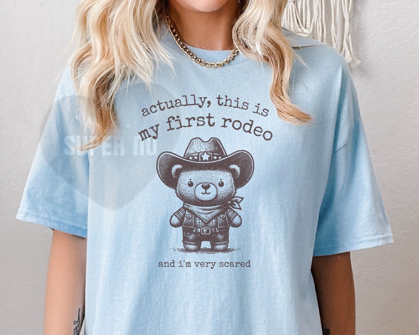 First Rodeo Teddy Bear Cowboy PNG, Retro Meme Graphic Printable, Funny ...