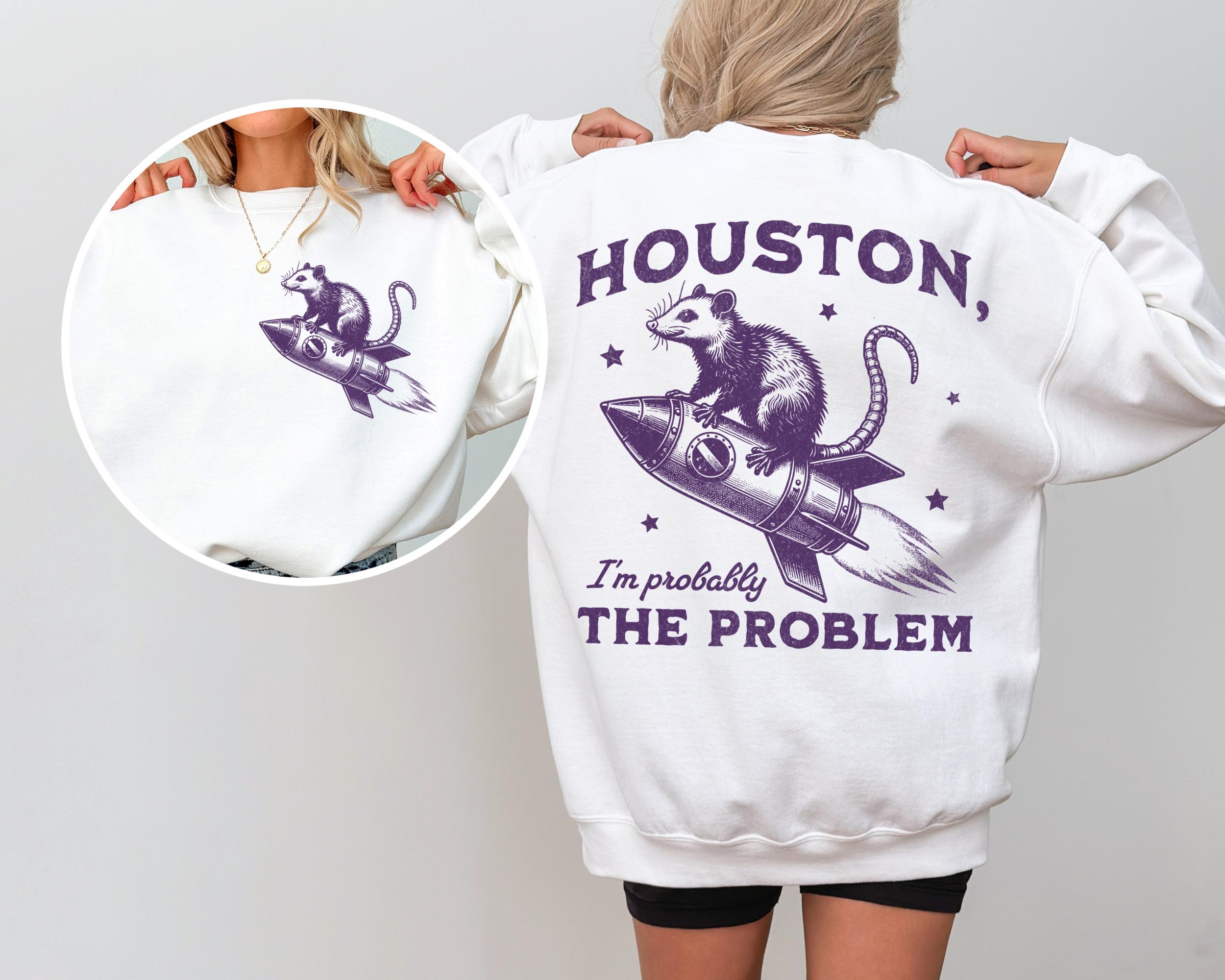 Houston I'm Probably the Problem PNG, Funny Opossum Rocket Retro Meme ...