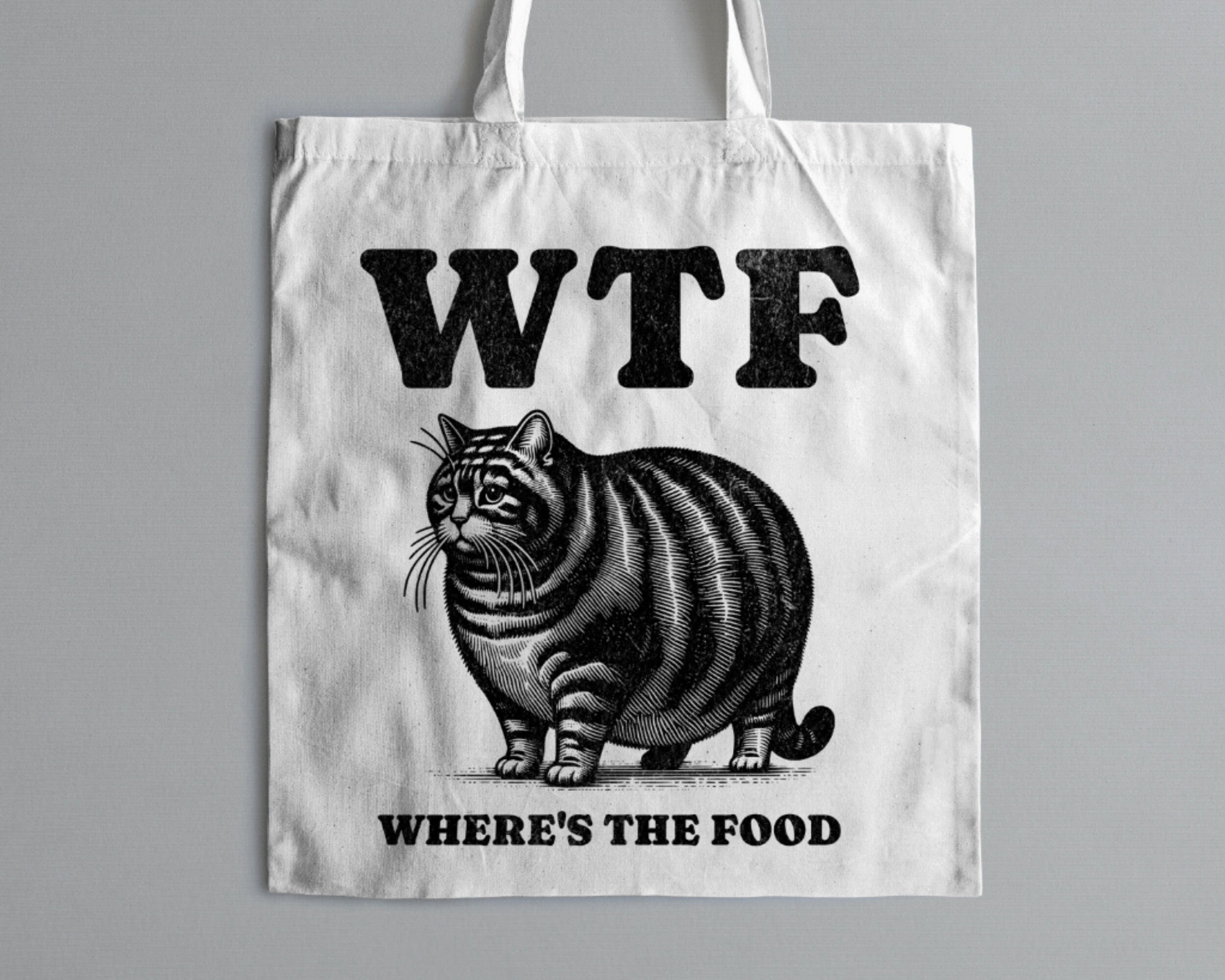 WTF Where's the Food PNG, Retro Cat Meme Graphic Printable, Funny T ...