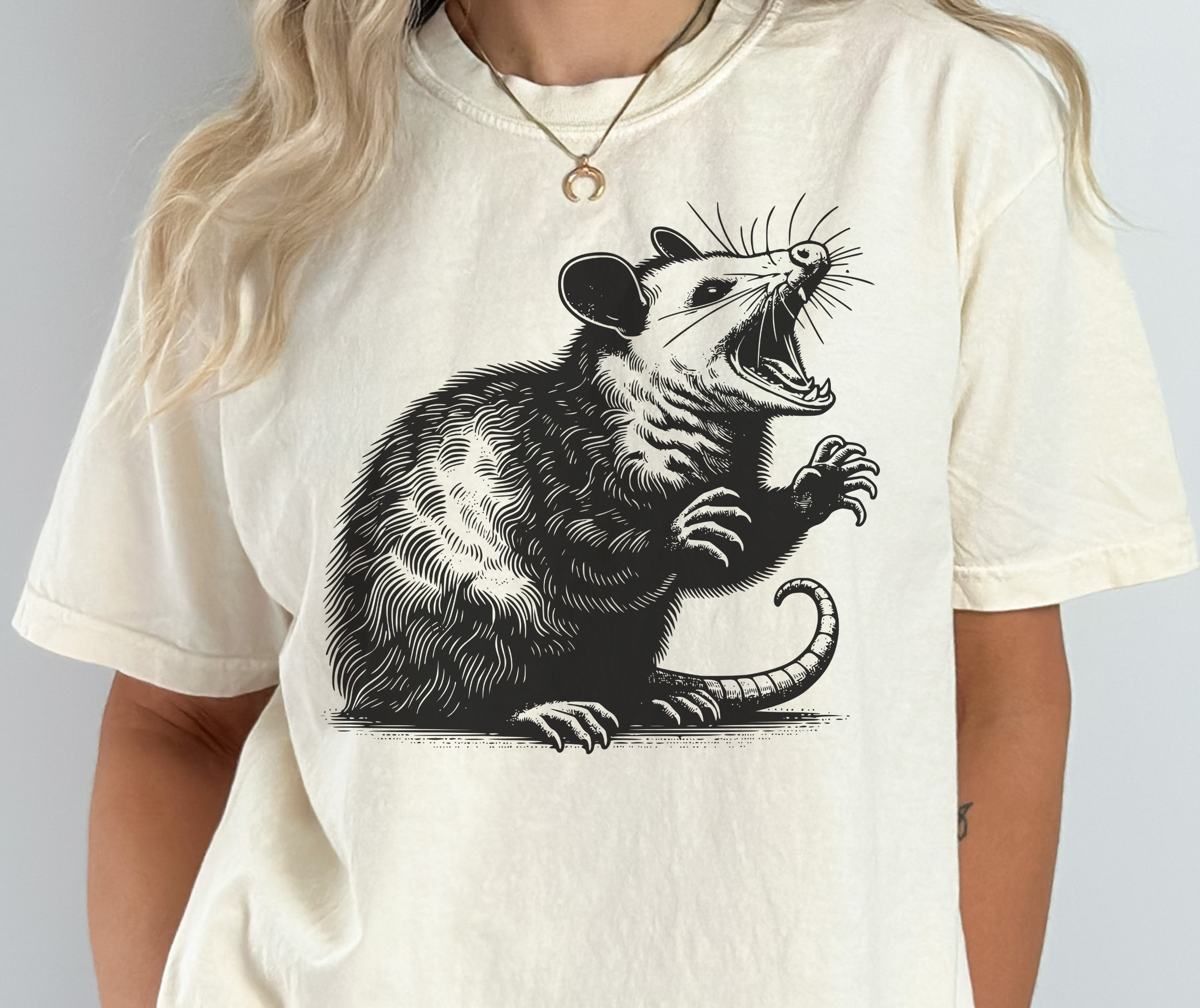 Screaming Opossum PNG, Retro Digital Download, Funny Png, Trendy ...