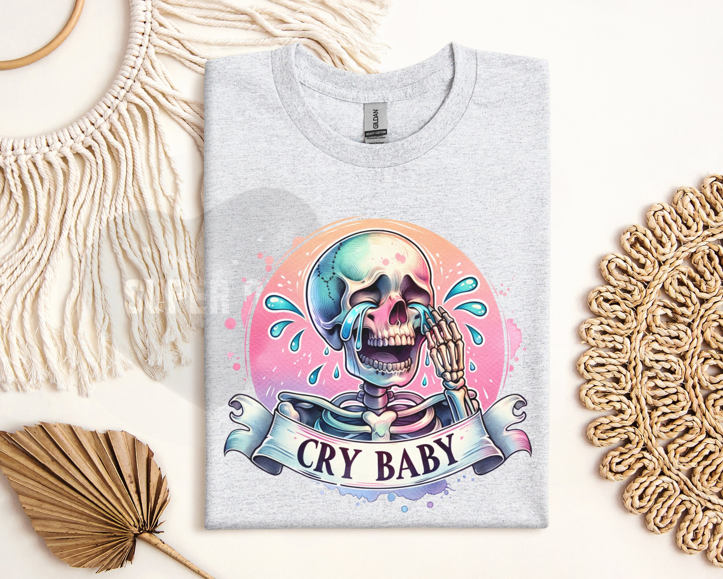 Cry Baby Skeleton PNG, Funny Retro Skeleton Meme Graphic Printable, POD ...