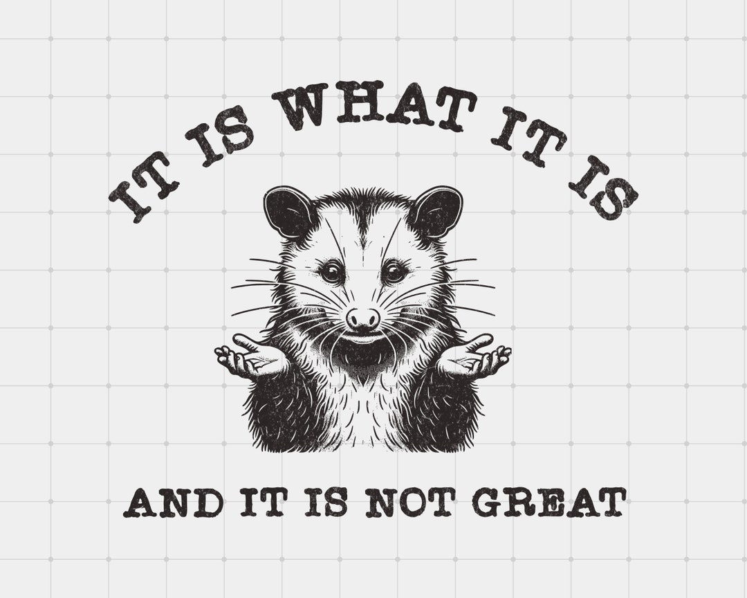 Possum It is What It is PNG, Funny Retro Meme Graphic Printable, POD ...