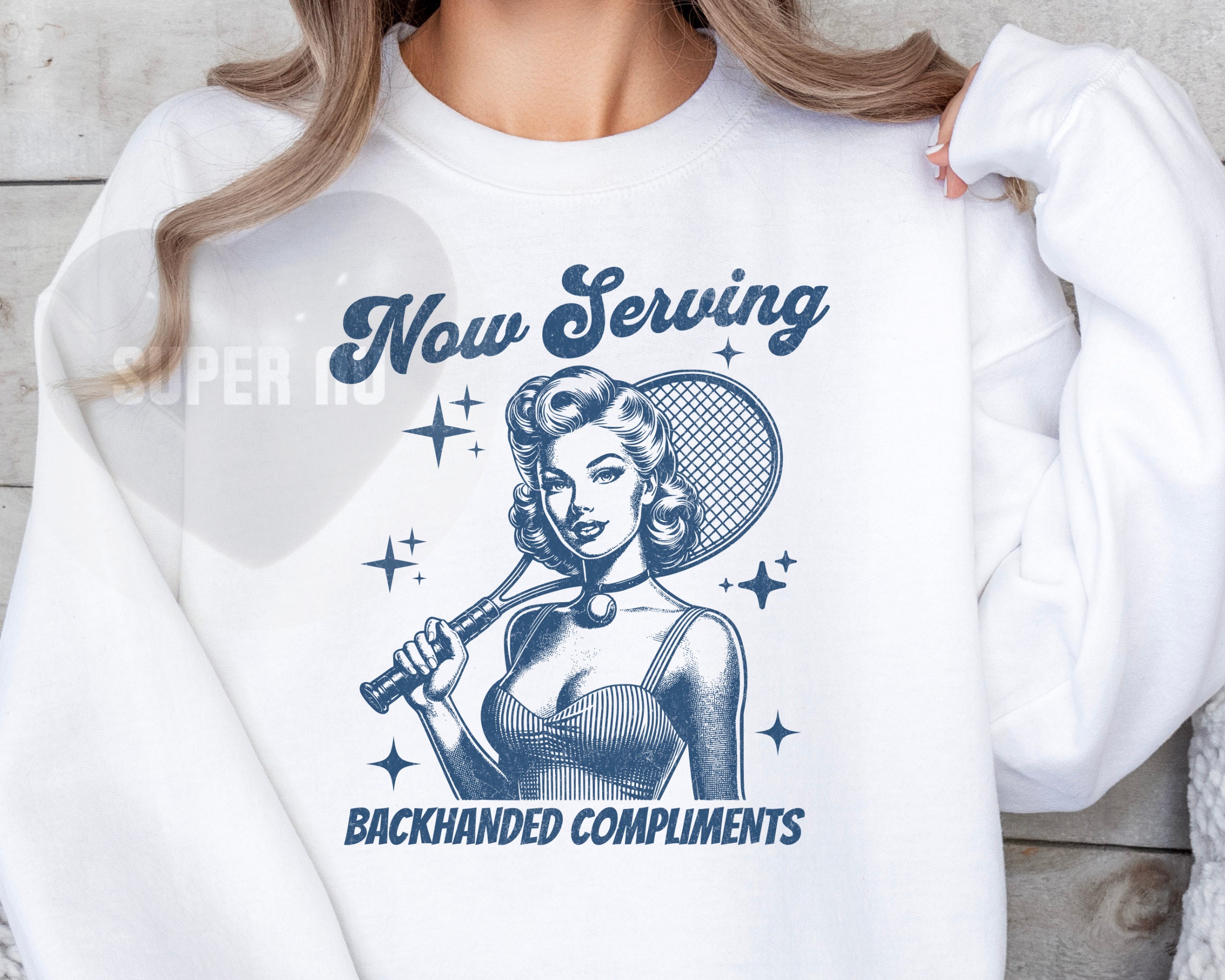 Now Serving Backhanded Compliments PNG, Funny Retro Tennis Meme Graphic ...