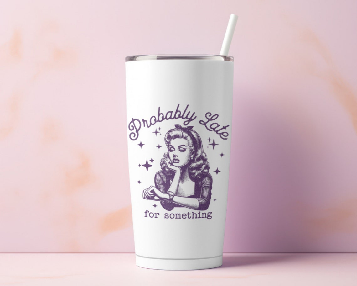 Probably Late for Something PNG, Funny Retro Woman Meme Graphic ...